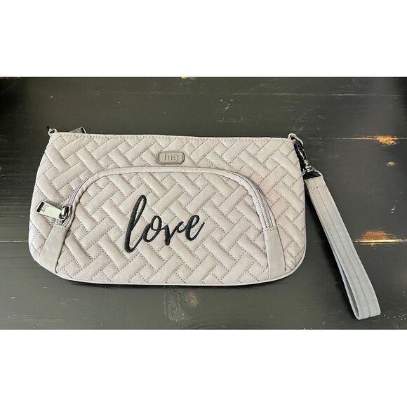 lug | Bags | Lug Flyer Quilted Gray Wristlet Belted Rfid Purse | Poshmark